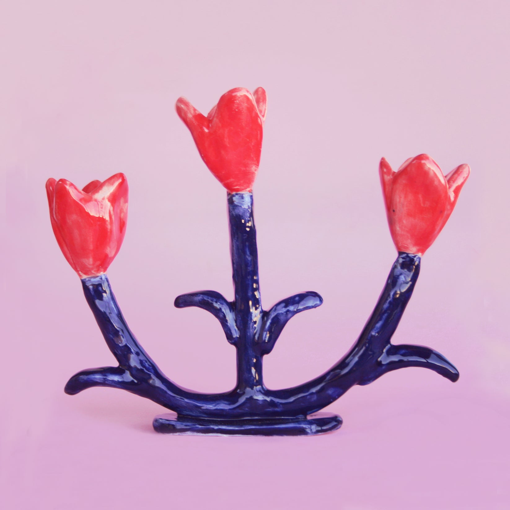 TRIPLE TULIP CANDLE HOLDER – SIAMESE TWIN STUDIO