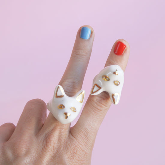 WHITE CAT RING – SIAMESE TWIN STUDIO