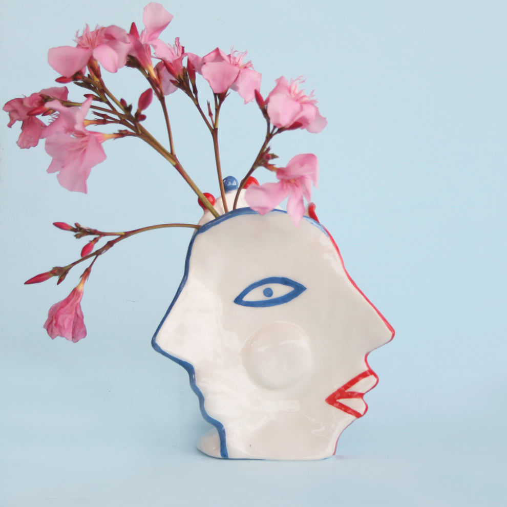 3 FACED CERAMIC FLOWER VASE – SIAMESE TWIN STUDIO
