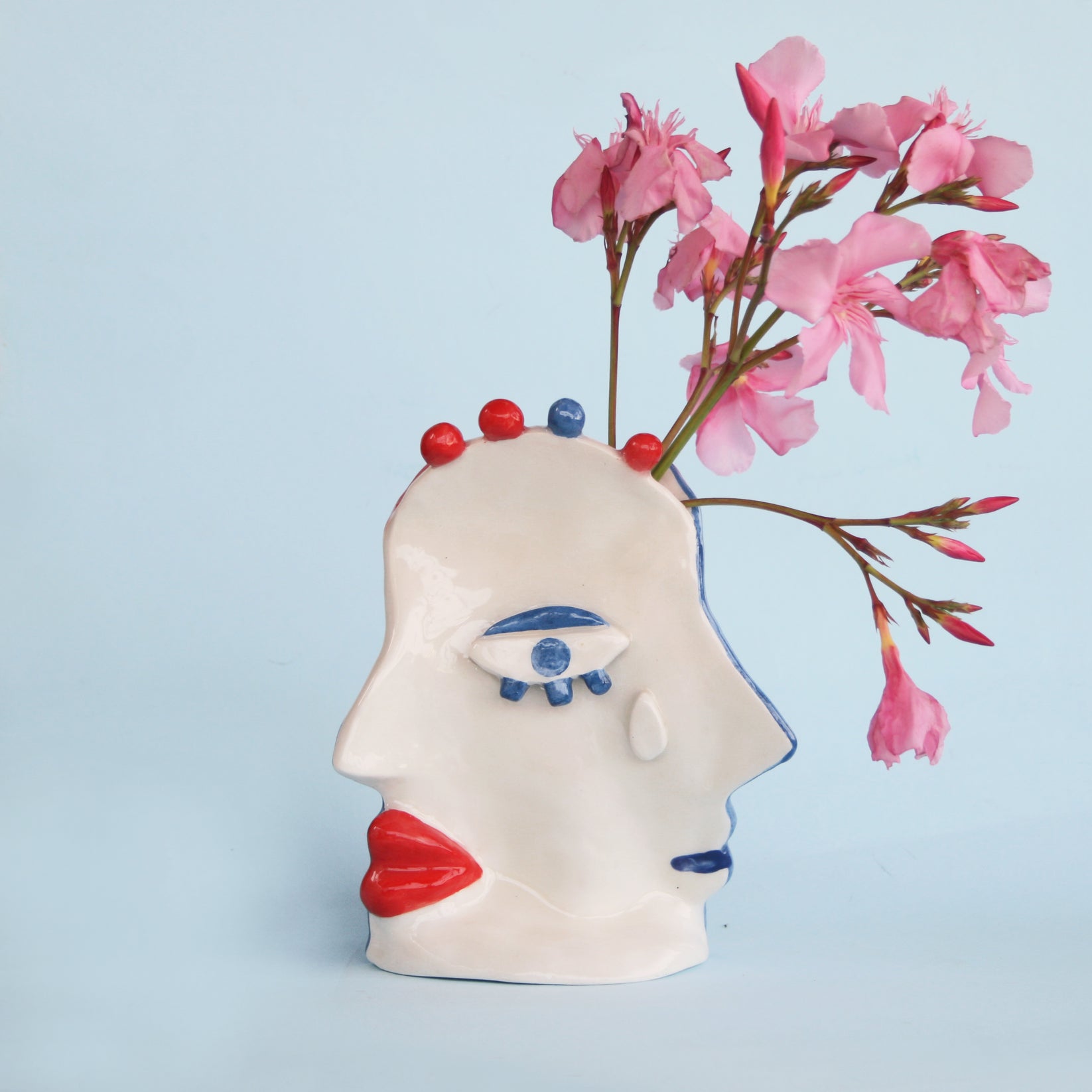 3 FACED CERAMIC FLOWER VASE – SIAMESE TWIN STUDIO