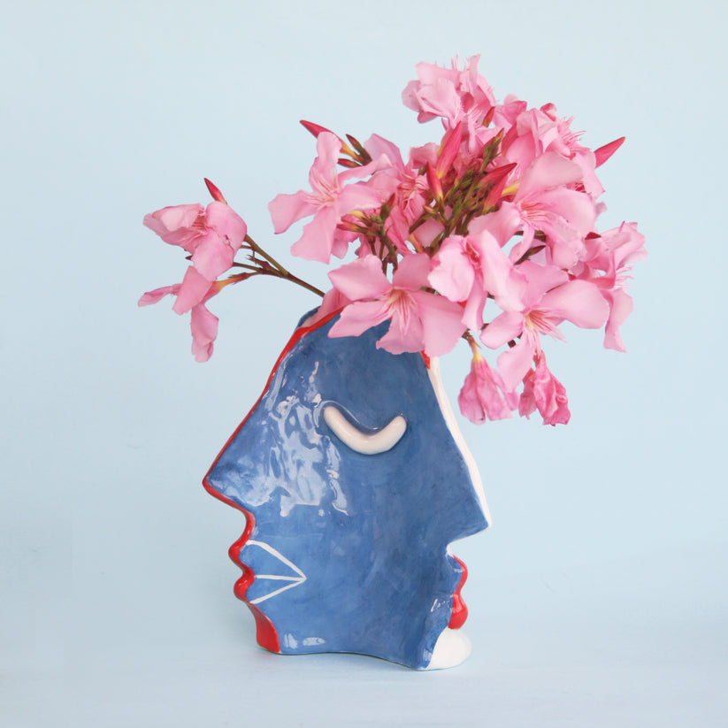 3 FACED CERAMIC FLOWER VASE – SIAMESE TWIN STUDIO