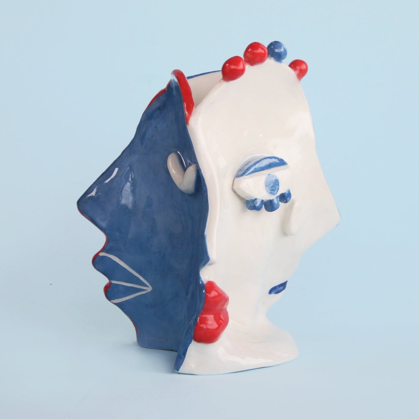 3 FACED CERAMIC FLOWER VASE – SIAMESE TWIN STUDIO