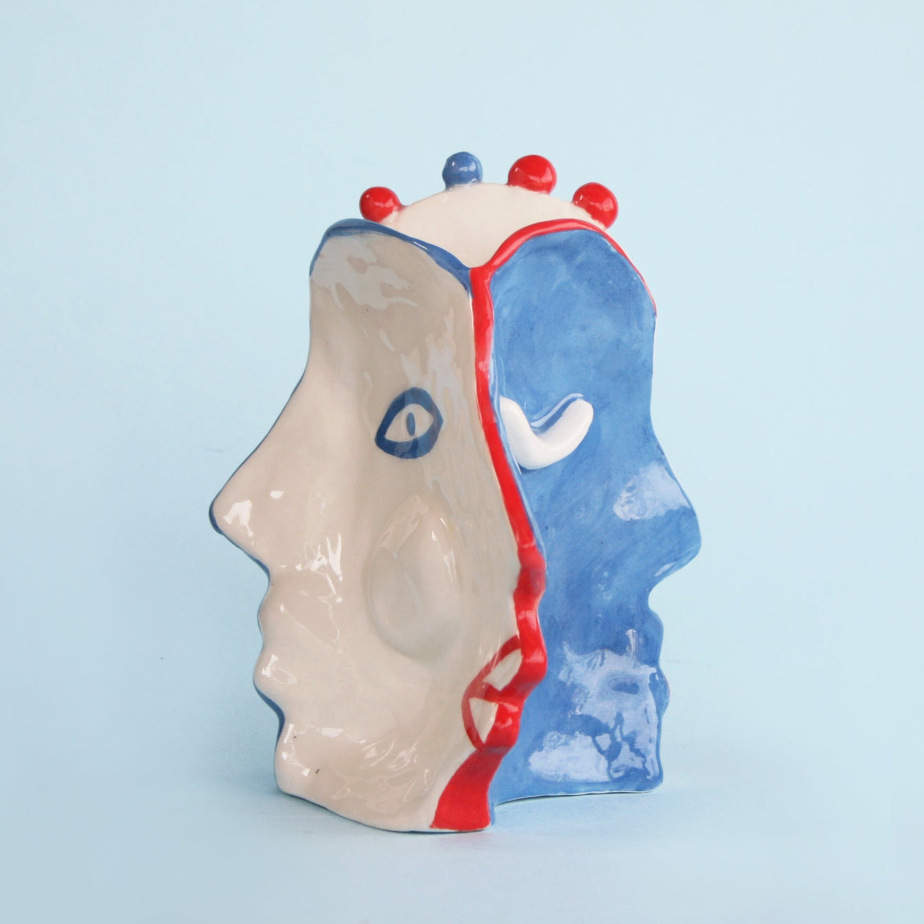 3 FACED CERAMIC FLOWER VASE – SIAMESE TWIN STUDIO